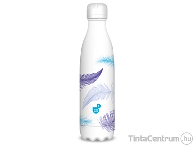 Kulacs, 500ml, fém, duplafalú, ARS UNA "Feather", világos - TintaCentrum.hu