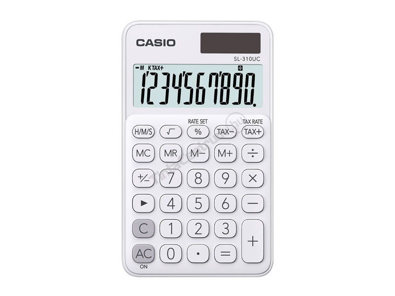 Számológép, asztali, 10 számjegy, CASIO "SL 310", fehér - TintaCentrum.hu